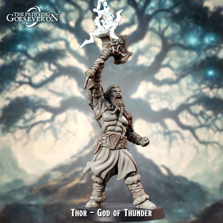 3D Printable Thor - God of Thunder - Presupported by The Printing Goes Ever On